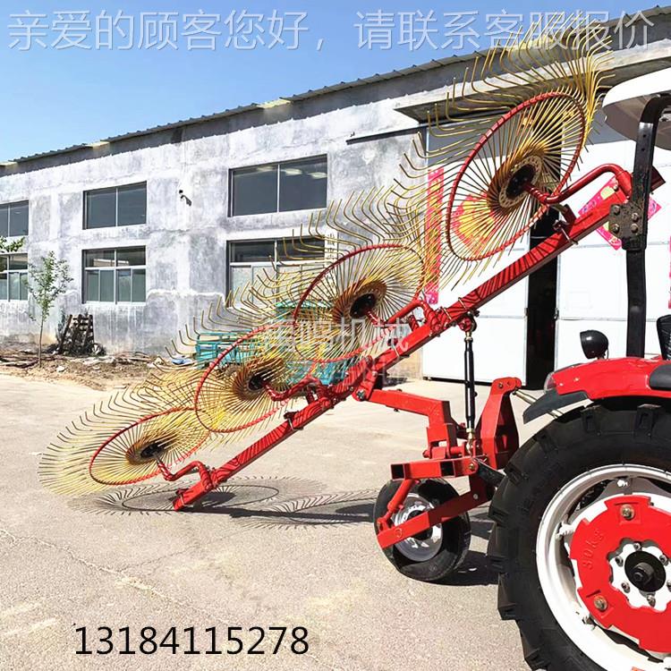 单鸣机械侧牵引4盘搂草机秸搂玉CKP米小麦秆耙子 液压弹禹齿式