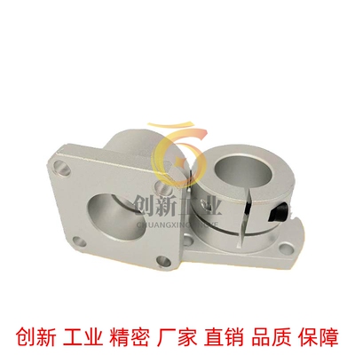 光轴导向轴支座STHWRL/GBL02法兰轴承座开口加长型45号钢制电镀镍