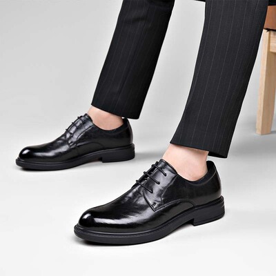 126007男士商务休闲皮鞋2026春季新款头层牛皮47大码外贸正装男鞋