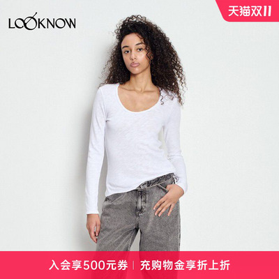 american vintage X LOOKNOW设计师品牌26秋季新品深圆领长袖T恤