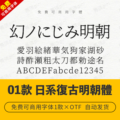 Procreate/Win/GoodNotes/Mac通用 日系中文幻影明朝繁体字体素材