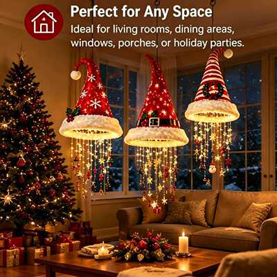 圣诞帽装饰灯发光节日礼品灯饰Christmas Hat Hanging Light吊灯