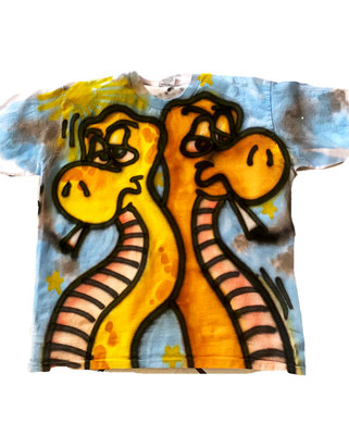 little dinosaur小恐龙amekaji复古滑板Comic短袖T-shirt hiphop