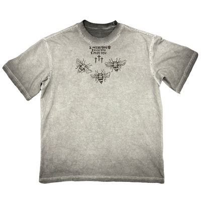 PUNK嘻哈rare短袖宽松街头chicano小领口gothgirl手绘HandPainted