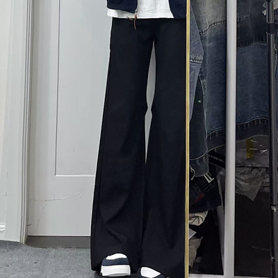 PIECEMEAL 美式小众褶皱拖地微喇休闲裤高级感宽松直筒垂感西裤男