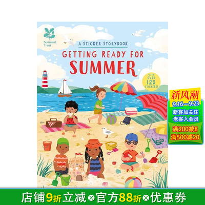 【现货】【准备就绪】国家信托基金： 为夏天做好准备（贴纸故事书）National Trust 英文儿童趣味互动绘本 进口童书