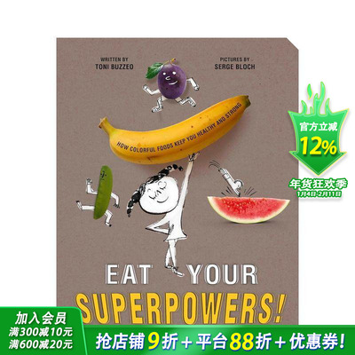 【预售】吃出超能力的美味食物 Eat Ur Superpowers Clrful Food 英文儿童趣味英语早教绘本 进口童书
