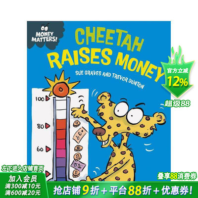 【预售】金钱小课堂：猎豹筹钱 财商教育Money Matters: Cheetah Raises Money 英文儿童插画故事绘本 进口童书