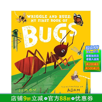 【预售】扭扭和嗡嗡：我的昆虫启蒙书 Wriggle and Buzz: My First Book of Bugs 英文儿童插画科普故事绘本 进口童书