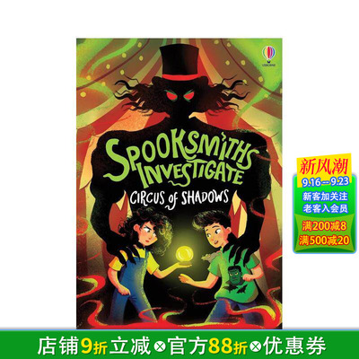 【现货】幽灵匠探案：暗影马戏团 Spooksmiths Investigate: Circus of Shadows 英文儿童小说故事 英语拓展阅读进口书