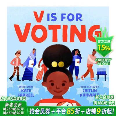 【现货】V is for Voting V代表投票 英文原版儿童启蒙绘本