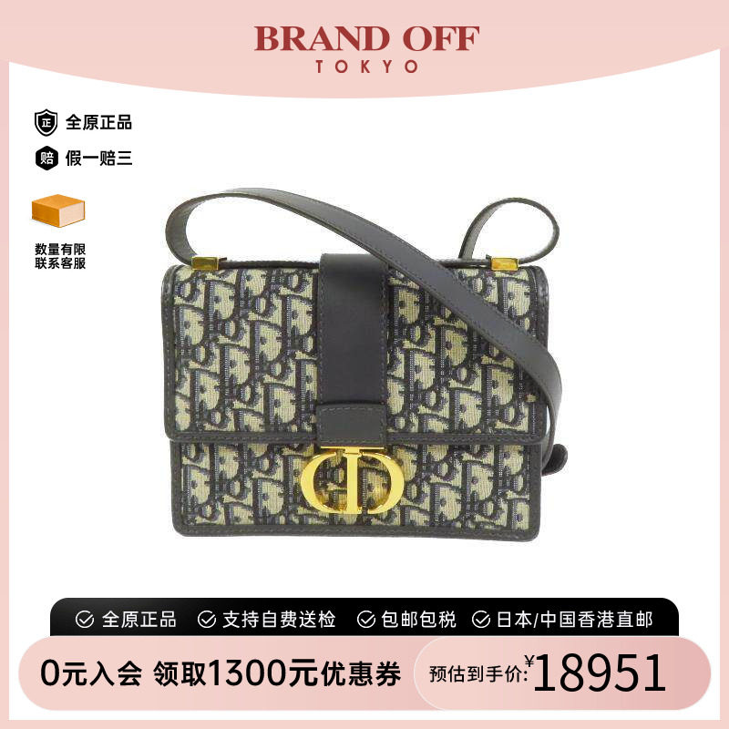 香港中古二奢Dior迪奥女包A级95新Montaigne蒙田包帆布斜挎包正品