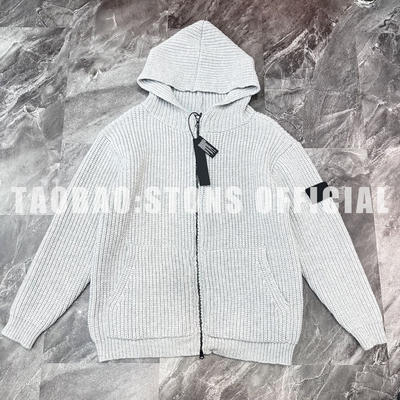 2025FW STONE新款加厚拉链连帽毛衣开衫外套