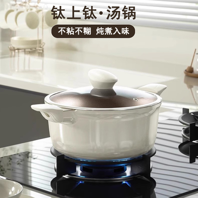 德国knx无涂层汤锅家用不沾锅陶瓷炖煮锅电磁炉蒸锅炖锅大容量