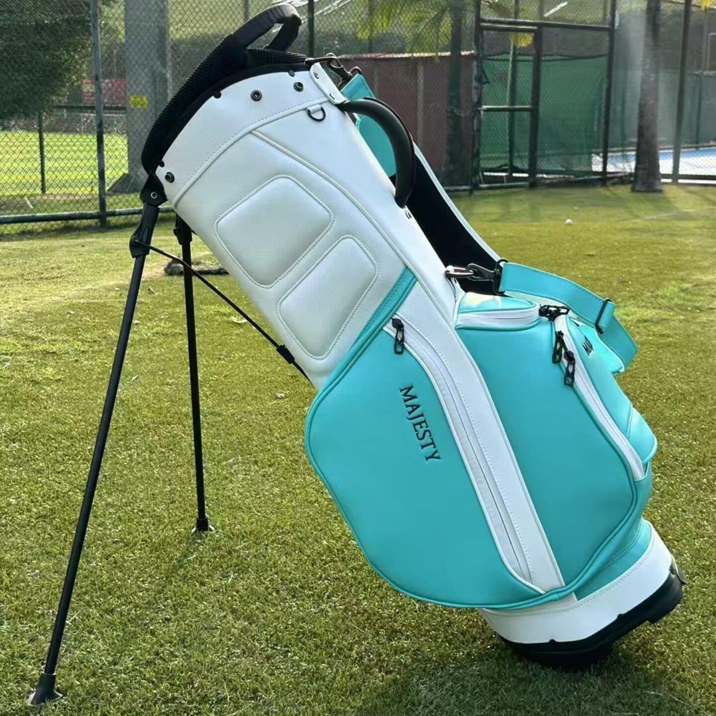 正品MAJESTY玛嘉斯蒂高尔夫支架包皮革防水轻便男女士球包golfbag
