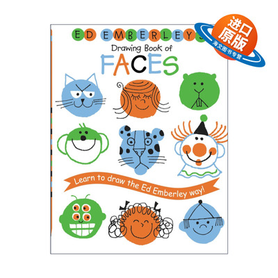 英文原版 Ed Emberley's Drawing Book of Faces 跟着安柏利大师学画画 画脸蛋 Ed Emberley 英文版 进口英语原版书籍