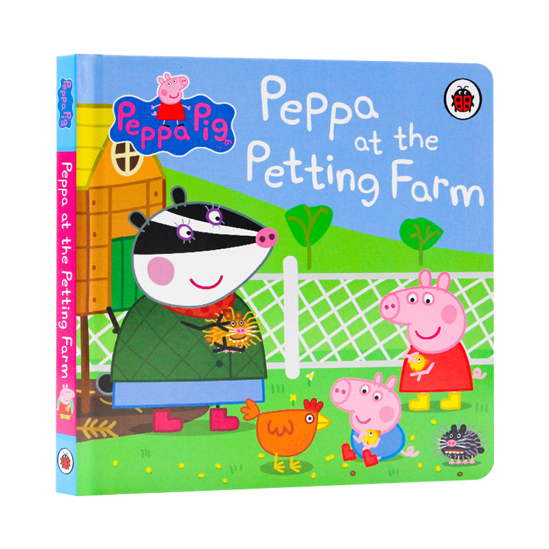 英文原版绘本 Peppa Pig Peppa at the Petting Farm小猪佩奇在宠物农场纸板书粉红猪小妹儿童阅读图画书英文版_虎窝淘