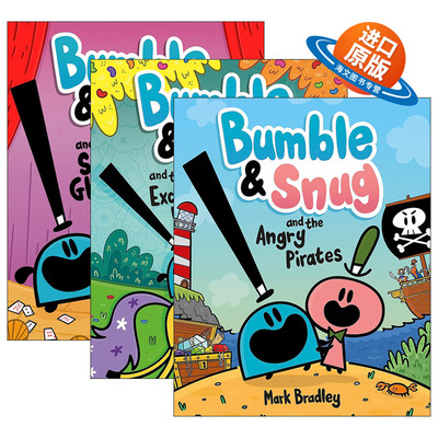 英文原版 Bumble and Snug 小怪物小队系列3册 儿童绘本桥梁漫画书 the Angry Pirates Excited Unicorn Shy Ghost 英文版 进口书