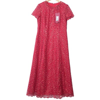 六礼LOOLAYY精选品牌女装高端时尚气质百搭红色连衣裙A2-17115