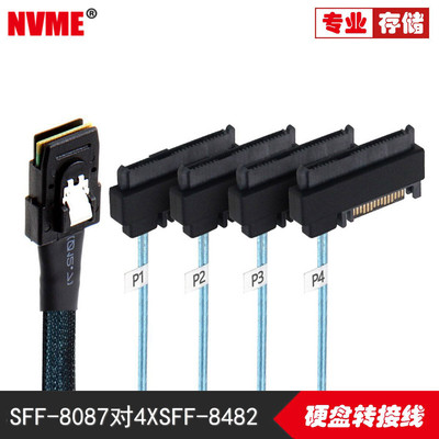 8087转84821拖4SAS硬盘数据线