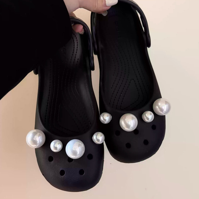 Mkop洞洞鞋配饰diy高级感鞋扣配件高亮珍珠鞋花适配Crocs/Cross