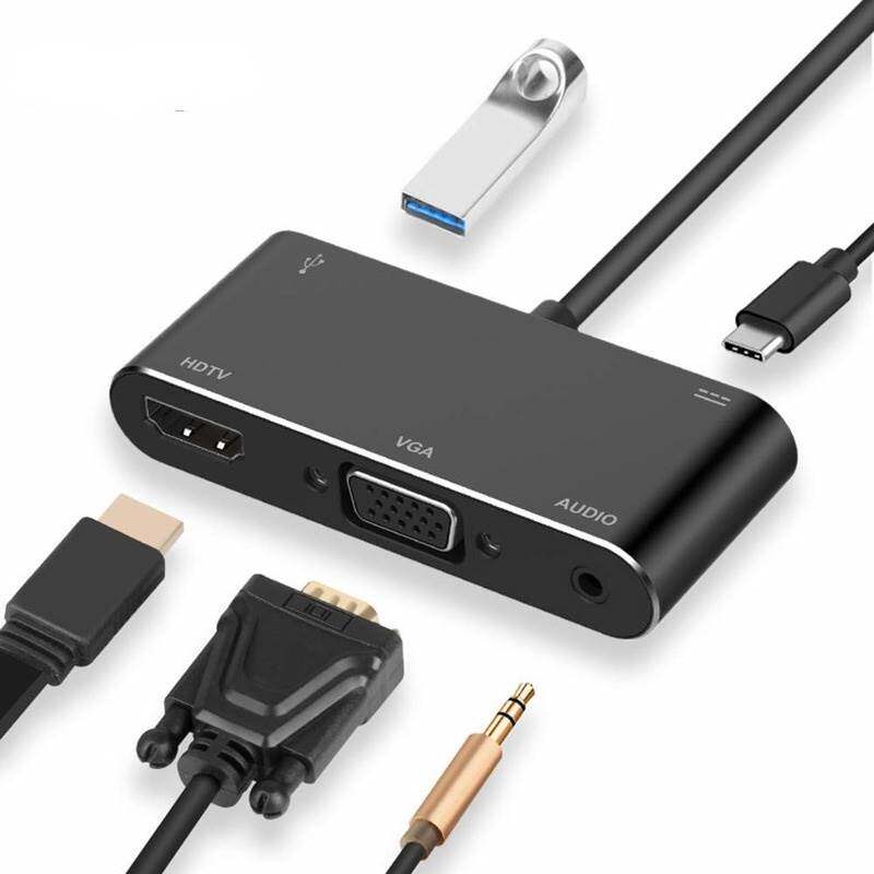 Type-C To RJ45 Gigabit Lan HDMI-compatible VGA SD TF Card Re_虎窝淘