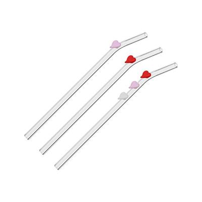ins风精致彩色弯曲果汁爱心吸管