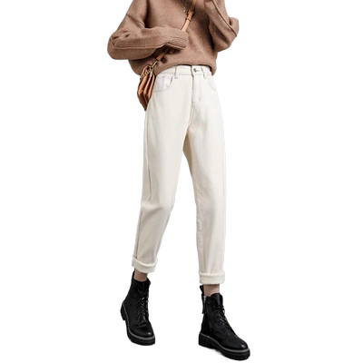 加厚保暖加绒高腰外穿萝卜老爹裤