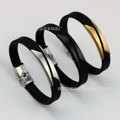 Stainless Steel Silicone Genuine Leather Couple Brlet Men&#x