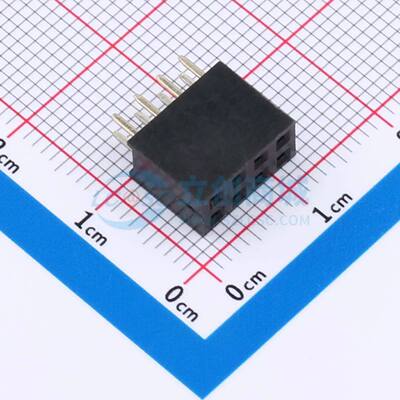 排母 HB-FH6-25424PB2GOB 插件,P=2.54mm 2x4P 方孔 电子元器件配