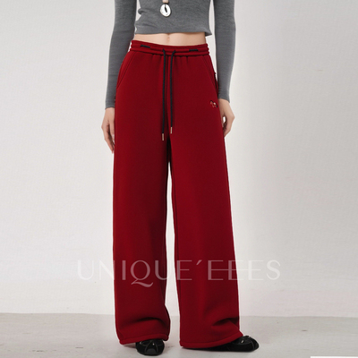 尢壹/UNIQUE'EEES【宝藏卫裤】复古百搭抽绳弯刀直筒裤U5514316