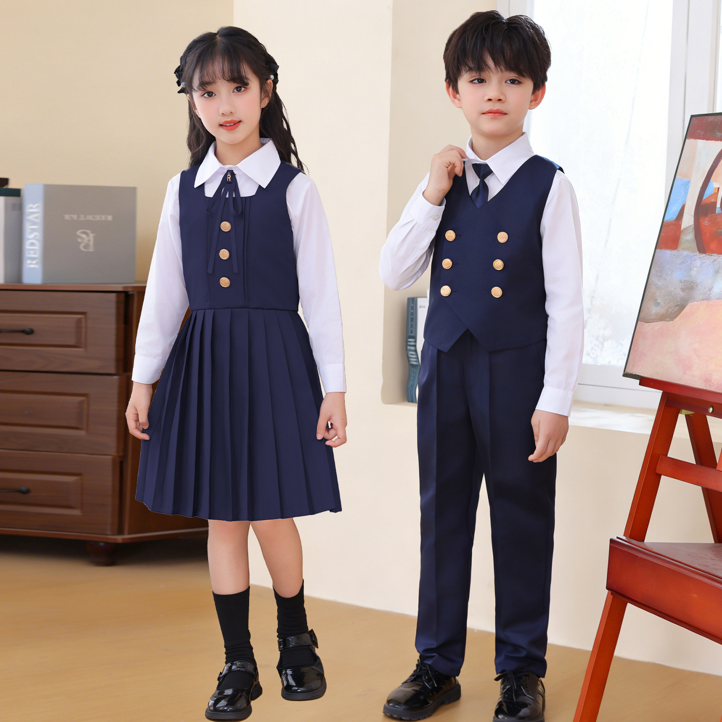 男女童英伦风班服校服儿童学院风园服大合唱演出服诗歌朗诵表演服