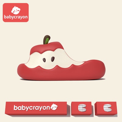 babycrayon儿童拖鞋原创苹果亲子
