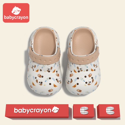 babycrayon儿童夏季拖鞋印花小狗