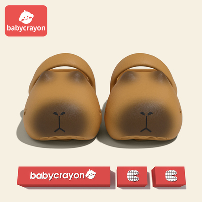 babycrayon儿童拖鞋洞洞鞋卡皮巴拉凉拖鞋夏季2025新款亲子外穿