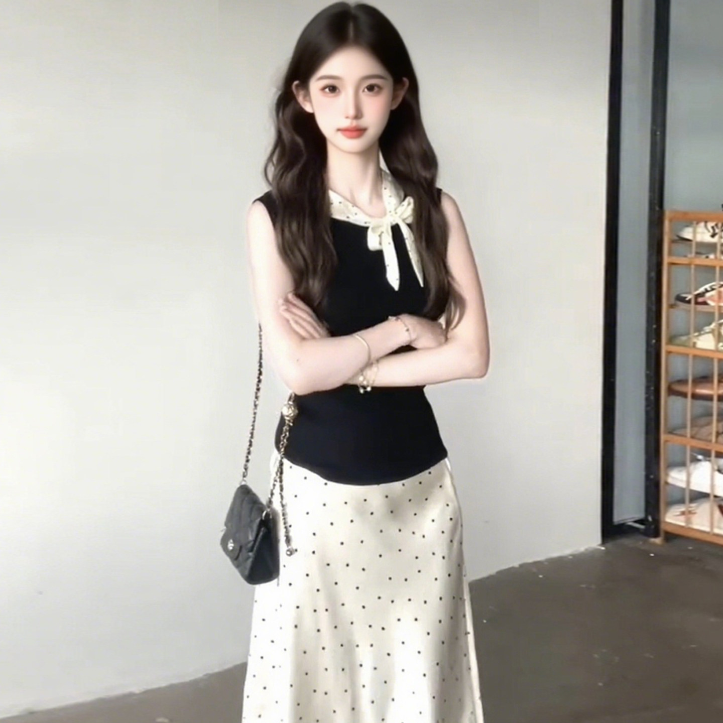 夏日巨好看的掐腰洋装女2026新款轻熟小众不撞款裙子套装两件套