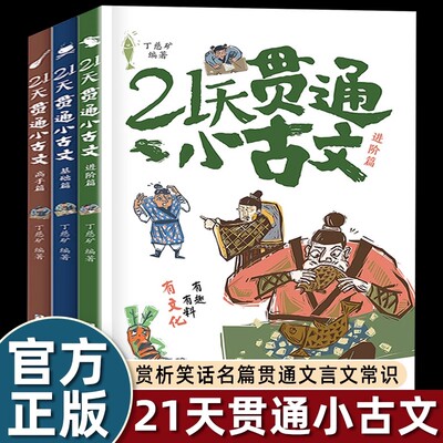 官方正版 21天贯通小古文全3册丁慈矿教你轻松学好文言文小学语文阅读核心考点6-12岁小学生语文阅读二三四五六年级小学同步作文