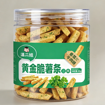 滇二娃黄金脆薯条原切薯片零食