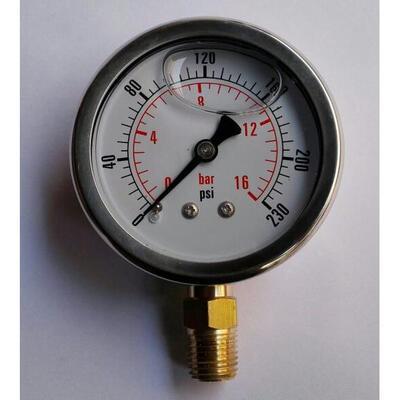 直径60mm 耐震压力表 径向竖立式安 压力范围i16bar 230ps pt1/4