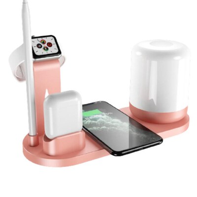 3 In 1 Fast Night Light Desk Lamp Wireless Charger Mobile P