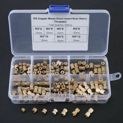 150pcs/Set M3 Brass Threaded Heat Insert Plastic 3D Printin