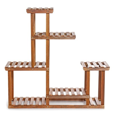 Multi Tier Carbonized Wood Damp-proof Antiseptic Flower Rack