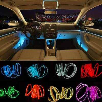 JRS 5M 10 Colors Ambient Light Car EL Cold Line Lights Inter