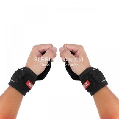 1 pair gym weight lifting bar straps wrap wrist support pr