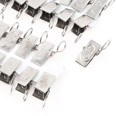 Boutique 40 Pcs Silver Tone Metal Sprung Curtain Alligator C
