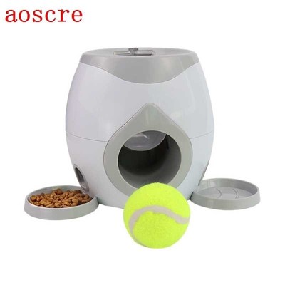 Dog Slow Feeder Toy Tennis Ball Thrower Food Reward Machine