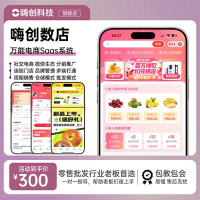嗨创数店电商Saas系统-批发供销存社交电商小程序商城分销多门店