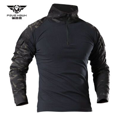 Men Outdoor Tactical Military T-Shirts Camouflage Long Sleev