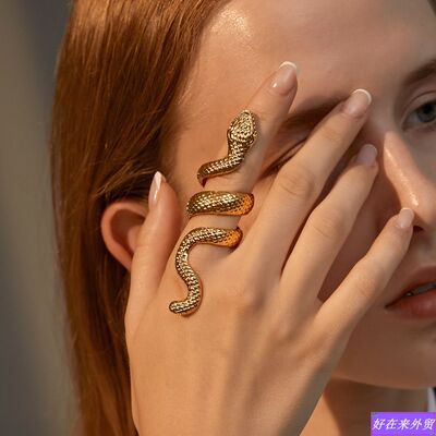 couple Fashion men girl Punk Animal Exaggerated Snake Ring