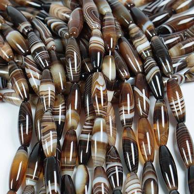 10×30m天然缠玛丝瑙米珠 藏配BDC式线条咖啡色m手工diy件配饰材